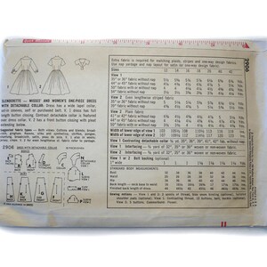 Simplicity 2906 Vintage Pattern Late 1950's Full Skirted Large Collar ...