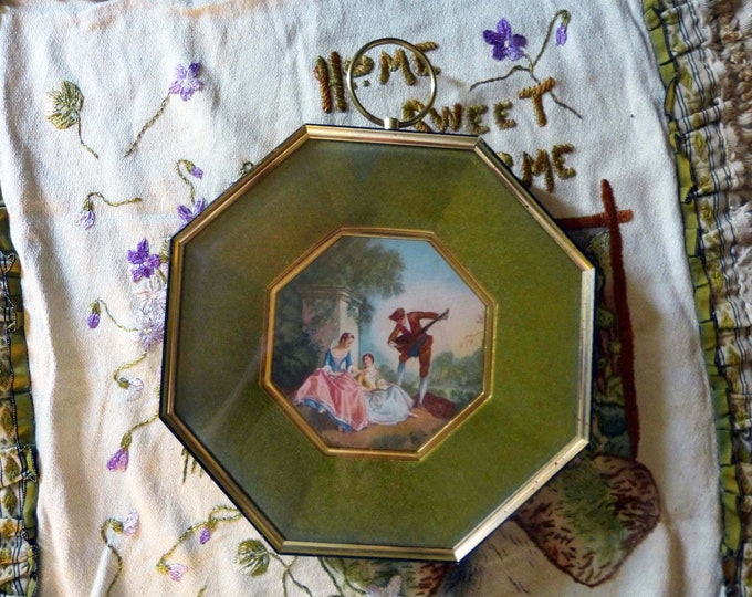 Octagon Plaque in Shadowbox Frame Green Velvet Surround - Etsy