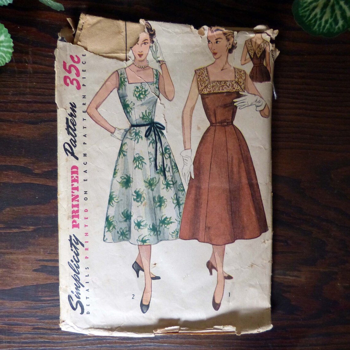 Simplicity 4347 Vintage Pattern Full Skirted Dress Square | Etsy