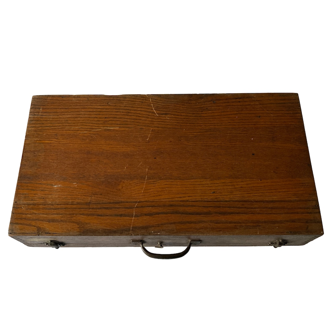 Oak Case With Divided Interior Painted Green 21.5" Long - Etsy