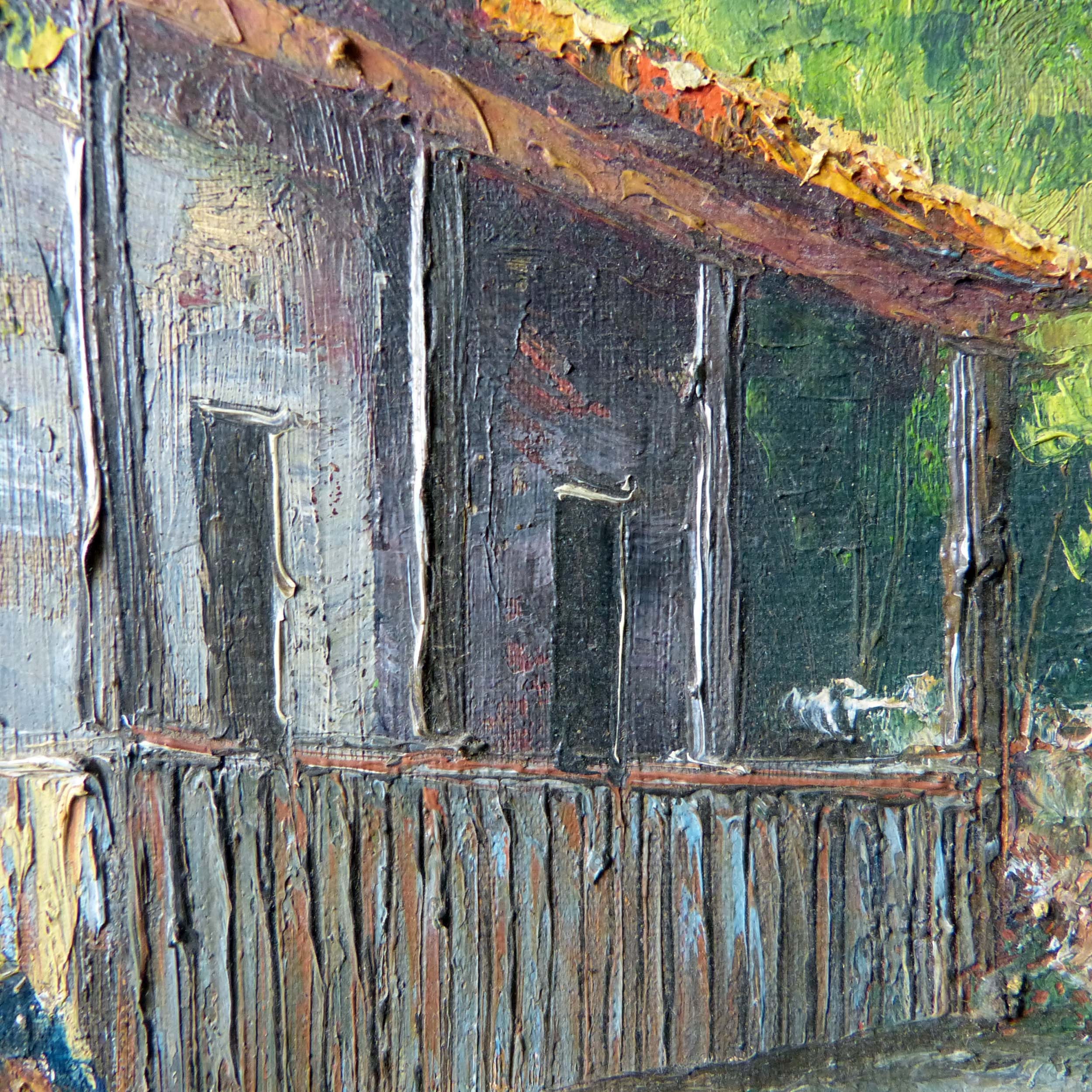 Oil Art & Collectibles Painting Oil Painting Landscape With House ...