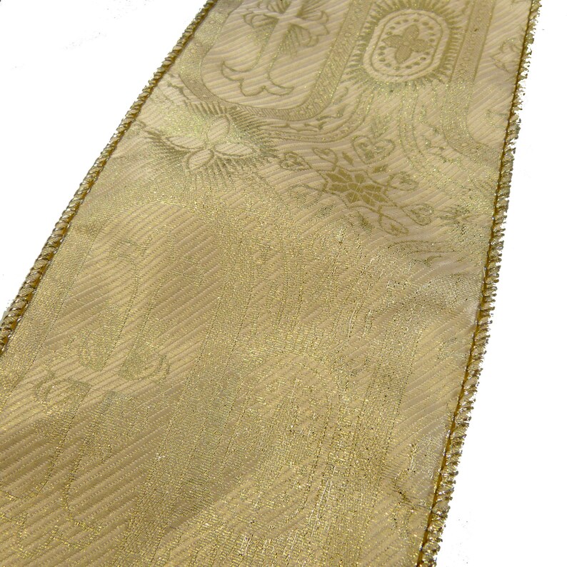 Pale Blush Pink & Gold Intricate Medieval Cross Pattern Wired - Etsy