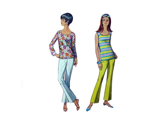 Simplicity Vintage Pattern 6502 Miss Top & Pants Jiffy | Etsy