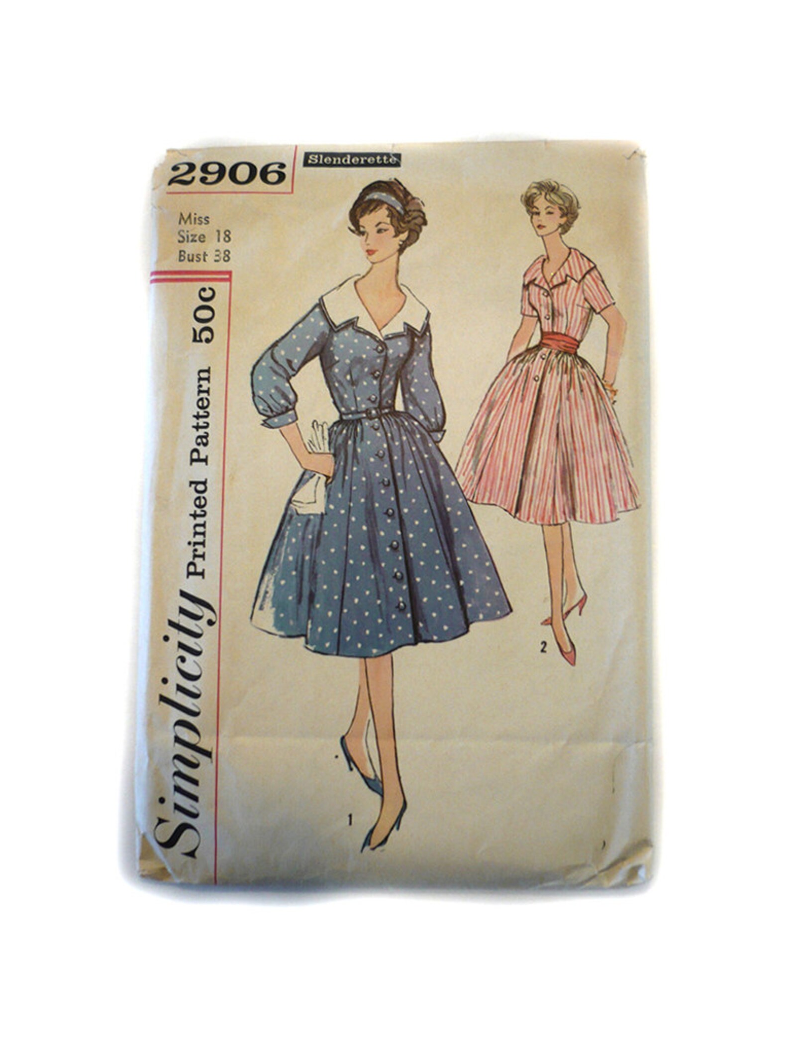 Simplicity 2906 Vintage Pattern Late 1950's Full Skirted | Etsy