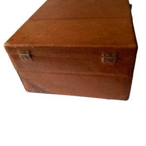 Leather Vintage Travel Vanity Suitcase Pop up Mirror With Fold Out ...