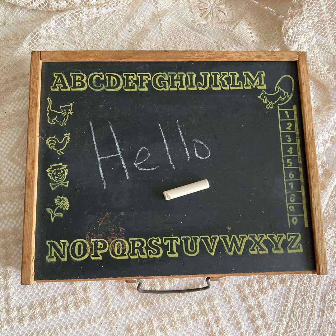 Childrens' Art Box Chalkboard Lid & Pegboard Back Wooden Carry Case - Etsy