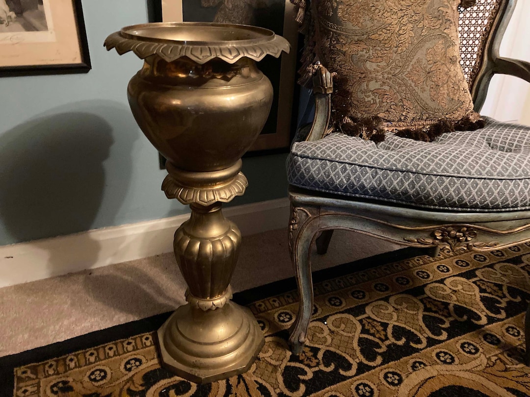 Brass Floor Planter Parlor Fern Stand Vintage 26" Tall - Etsy