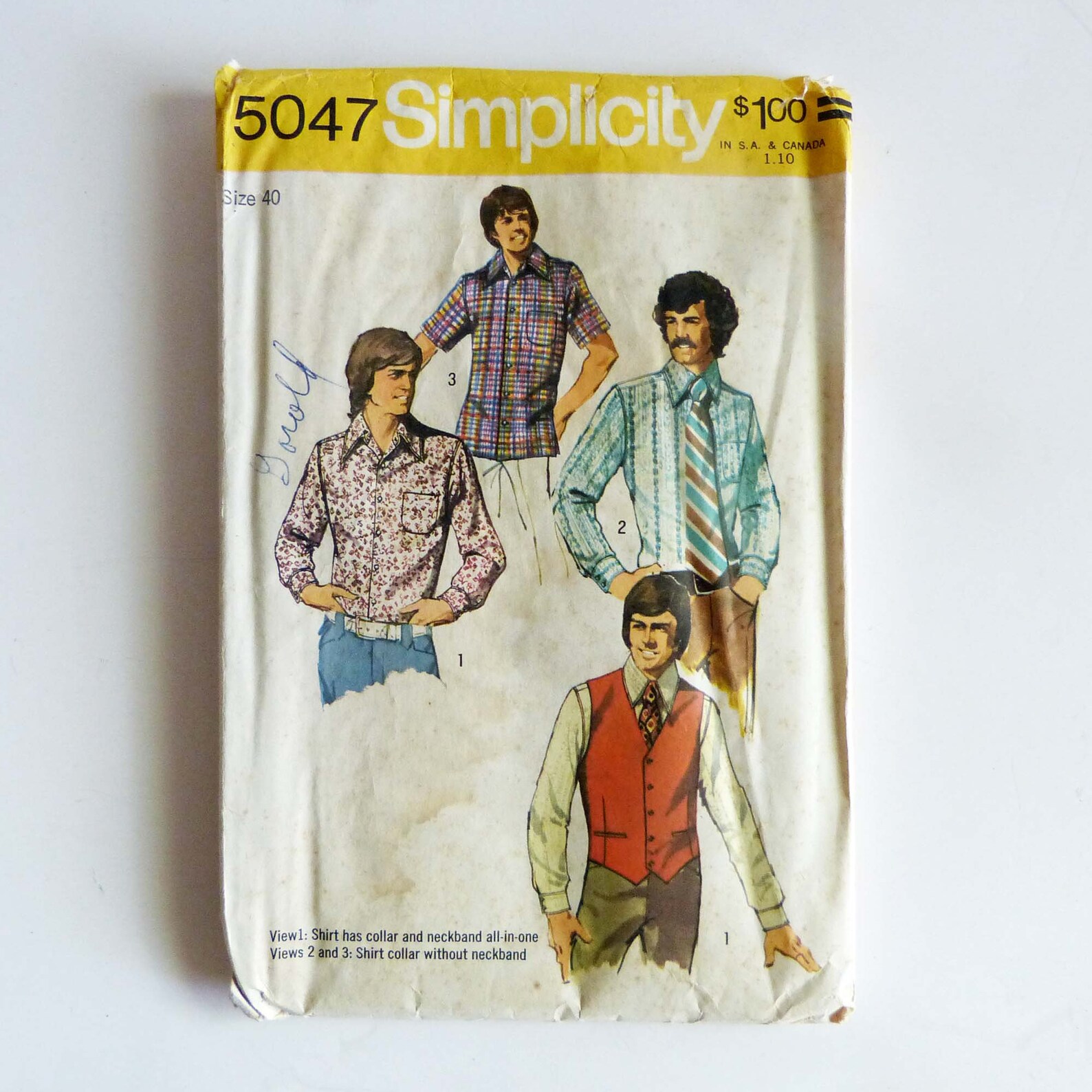 Simplicity 5047 Vintage Sewing Pattern Men's Shirts & Vest | Etsy