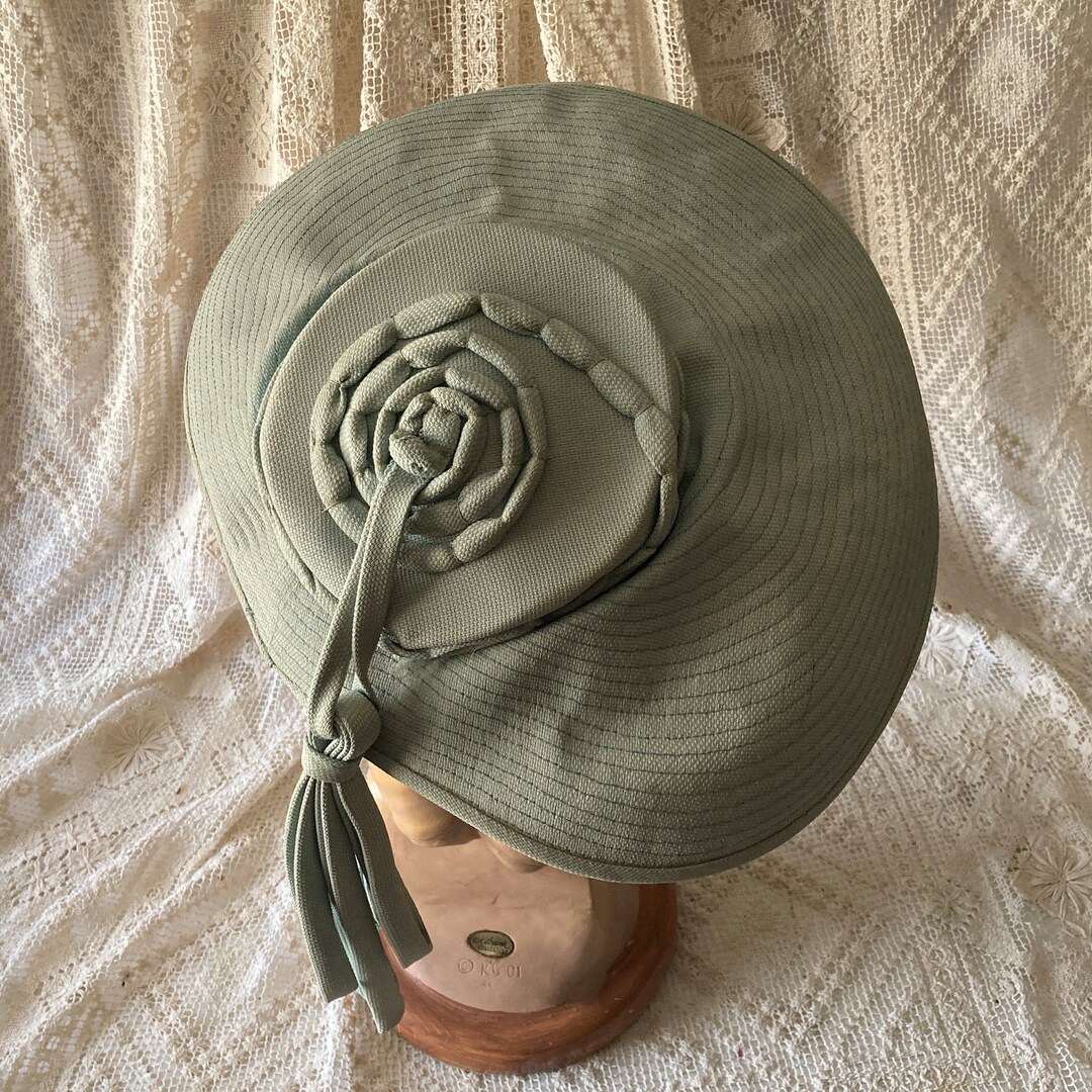 Sunnycrest Original Wide Brim Sunday Best Hat 1940s Pale Blue W/ Crown ...