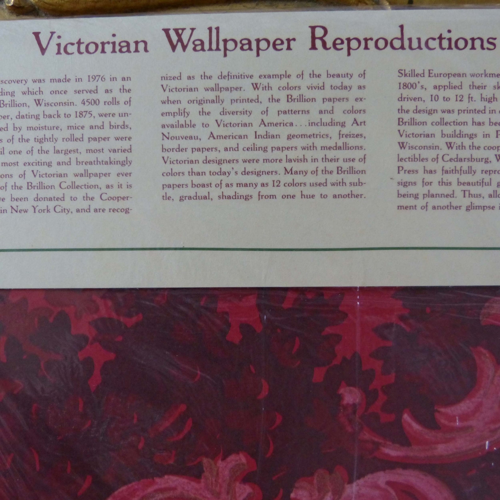 The Evergreen Press Victorian Wallpaper Gift Wrap Package of 3 Sheets ...