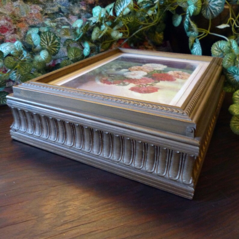 Picture Frame Wooden Jewelry Box With Decorative Molding and - Etsy