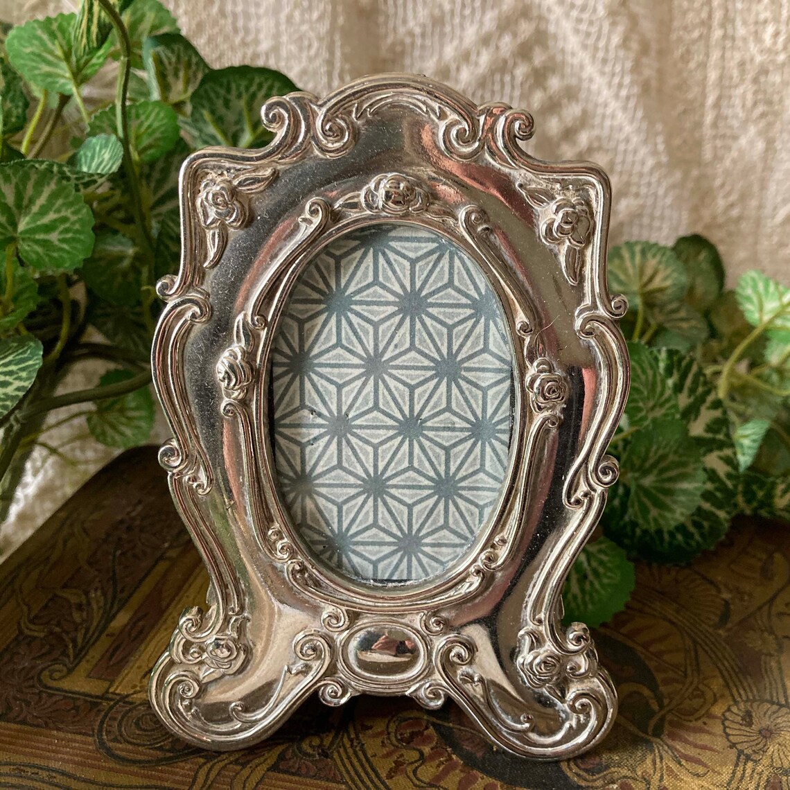 Ornate Silver Plate Picture Frame Scrolling Design Black - Etsy