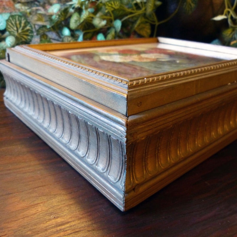 Picture Frame Wooden Jewelry Box With Decorative Molding and - Etsy