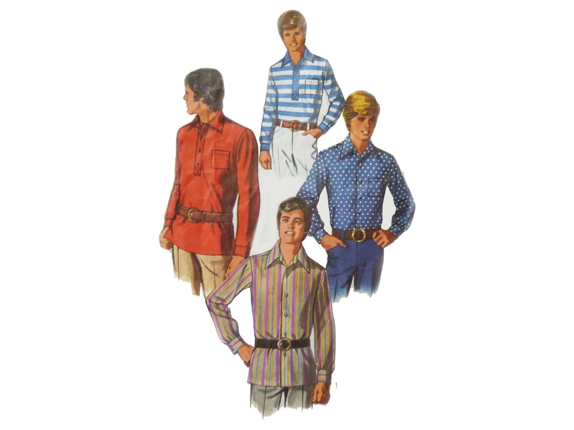 Simplicity 8950 Vintage Sewing Pattern Men's Mod Shirt | Etsy
