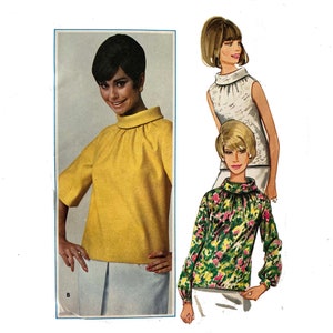 Butterick 4476 Vintage Sewing Pattern Misses' Blouse Rolled Collar ...