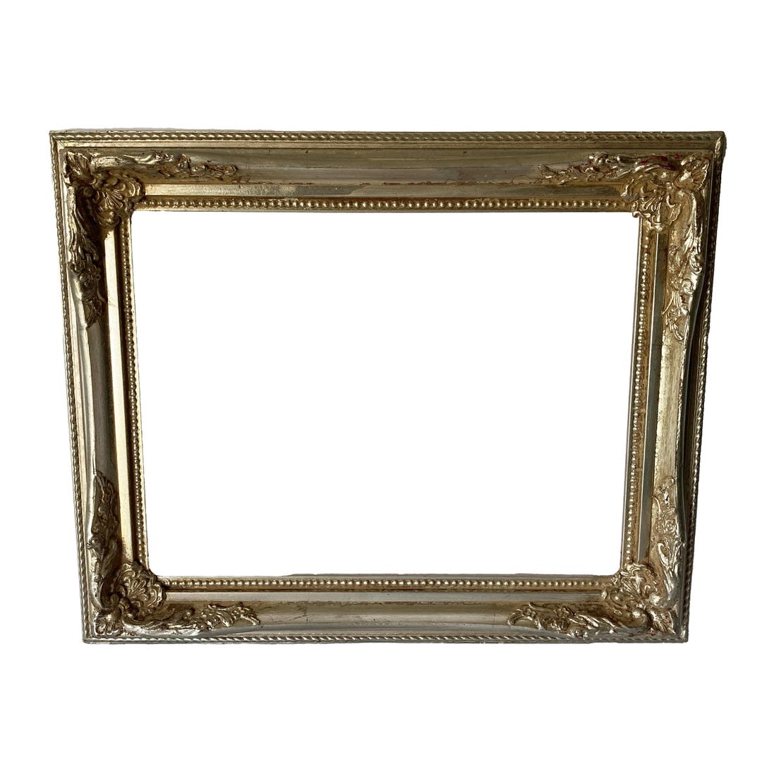 Aged Silver Leafed Finish Closed Corner Open Wooden Frame 2" Molding - Etsy