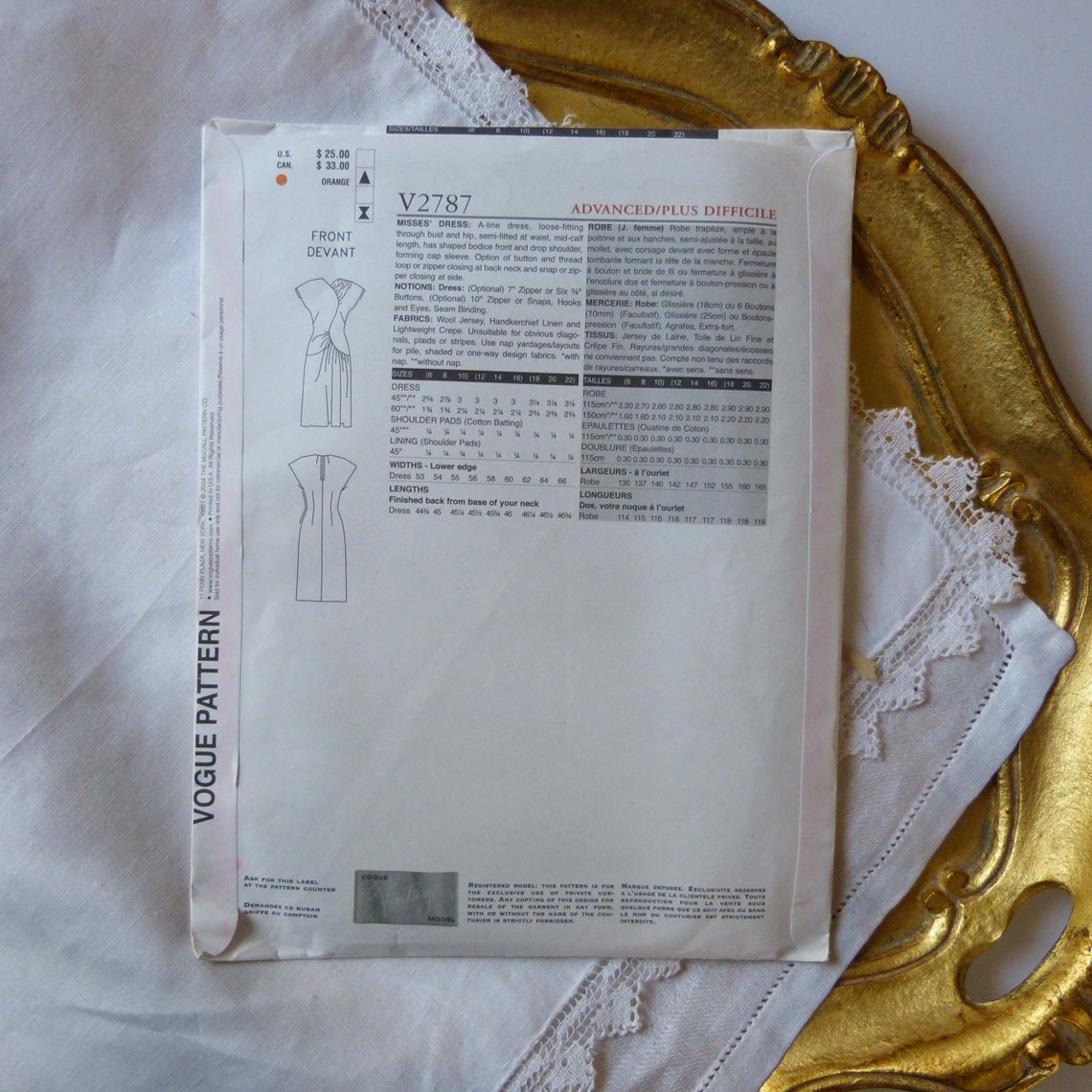 Vogue V2787 Sewing Pattern Reproduction 1948 Original Design | Etsy