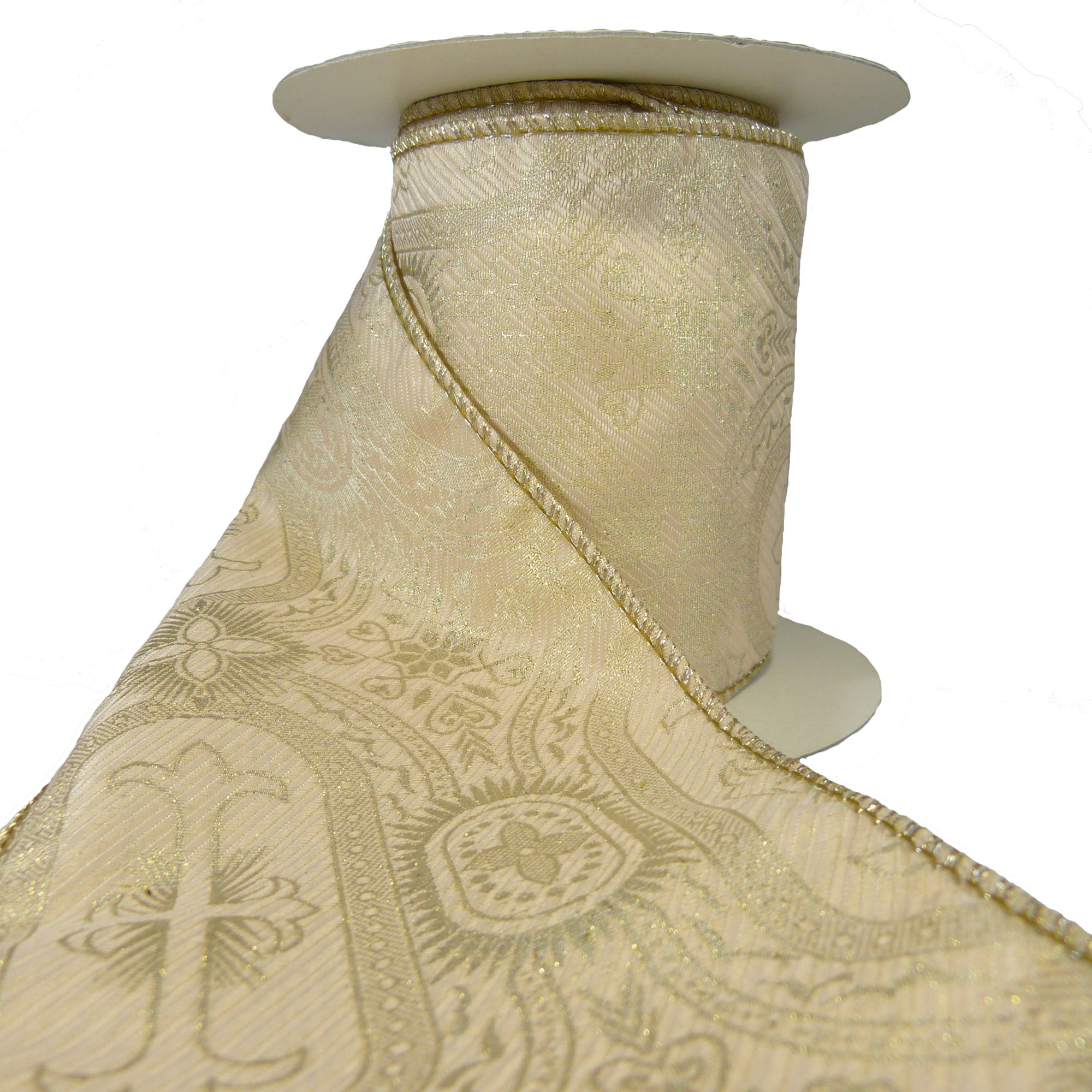 Pale Blush Pink & Gold Intricate Medieval Cross Pattern Wired | Etsy