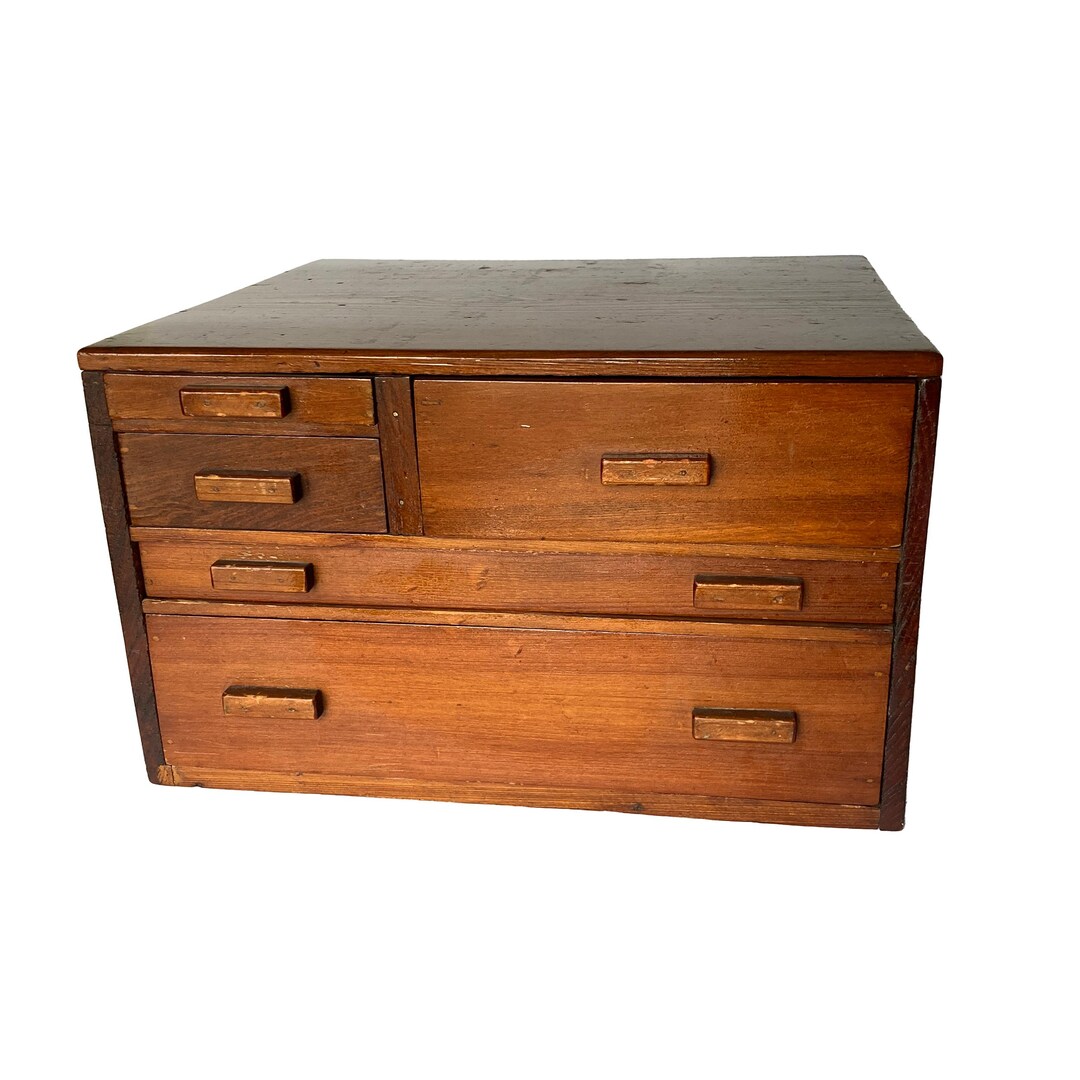 Five Drawer Wooden Box Artist Workroom Cabinet Small Tools - Crafts ...