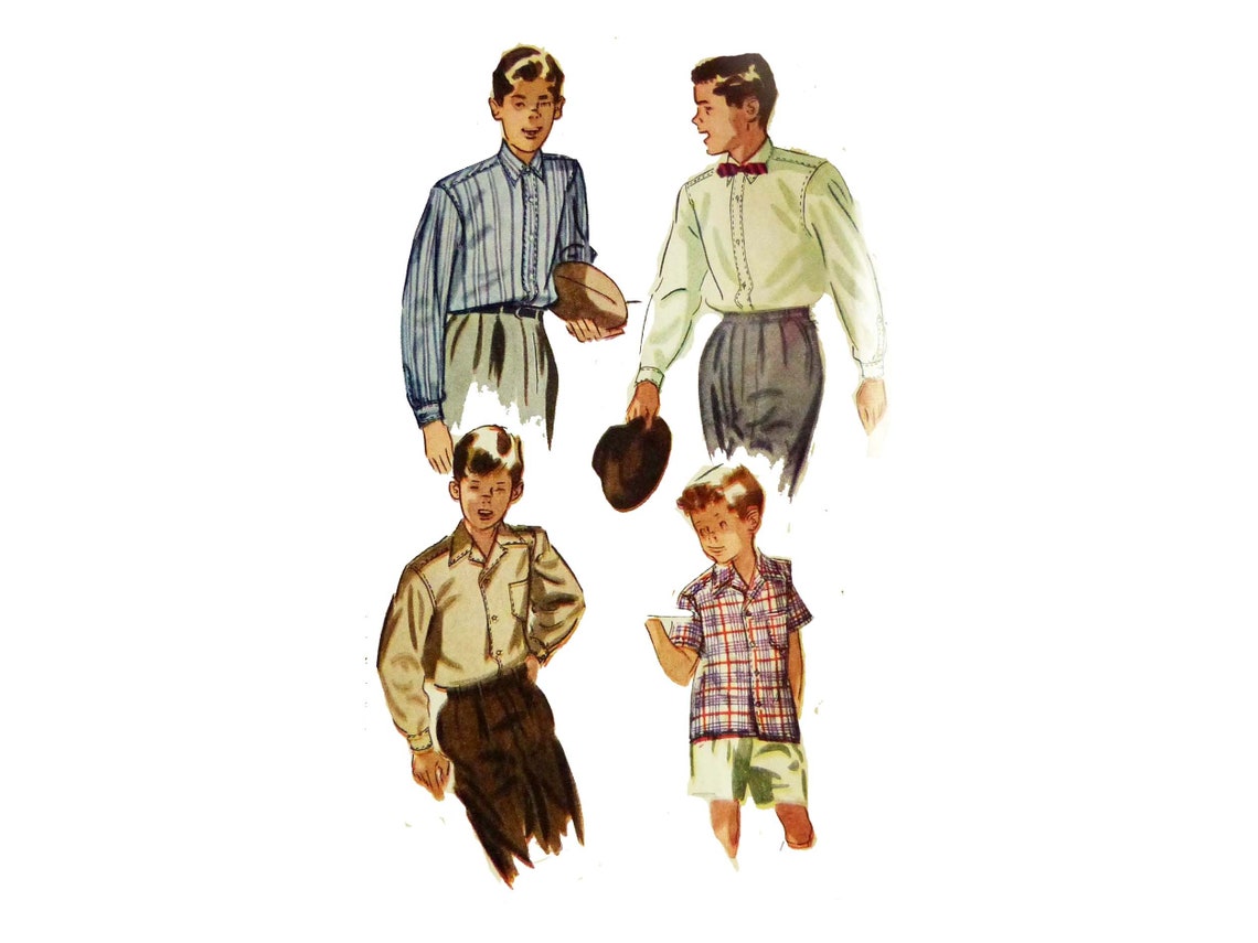 Simplicity 2543 Vintage Sewing Pattern Boy's Shirt 1948 - Etsy