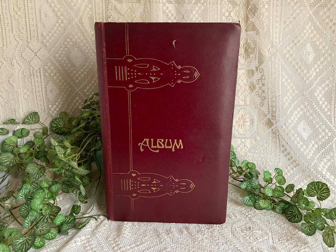 Antique Photo Album Gilt Lettering Decorative Corner Slots - Etsy