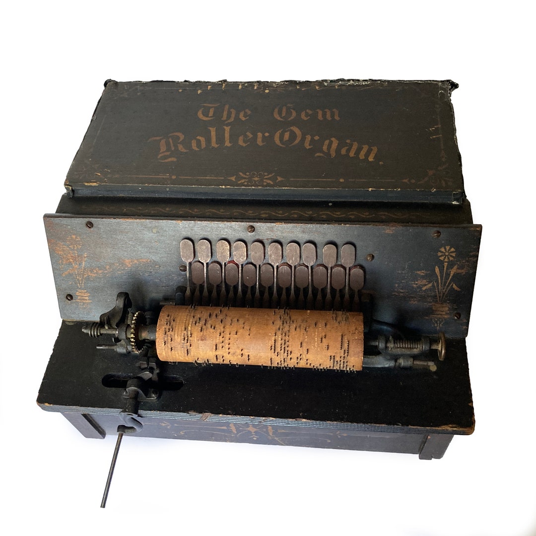 Antique Gem Roller Organ 1887 Needs Work Black With Gold Decoration - Etsy