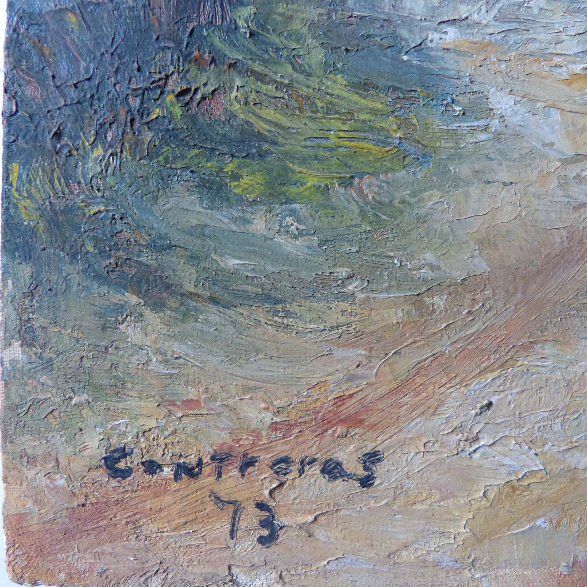 Oil Art & Collectibles Painting Oil Painting Landscape With House ...