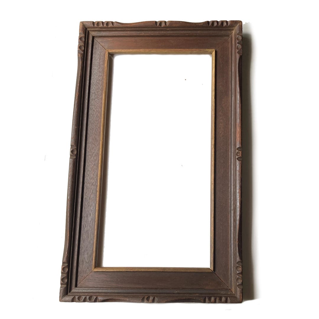 Antique Carved Wood Frame Rustic Dark Finish 24x12 - Etsy