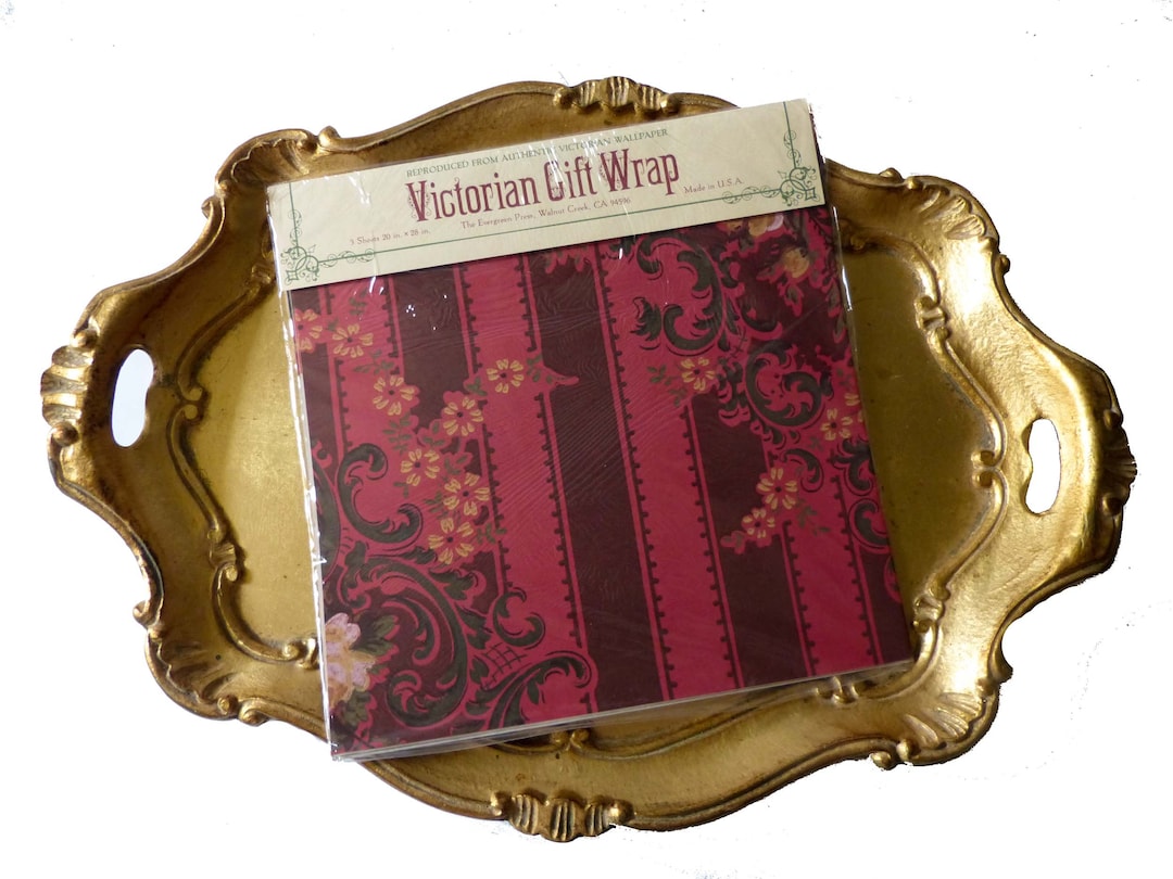 The Evergreen Press Victorian Wallpaper Gift Wrap Package of 3 Sheets ...