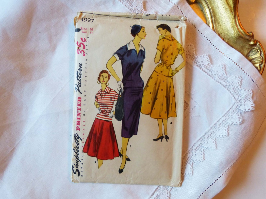 Simplicity 4997 Vintage Sewing Pattern Misses' Two Piece - Etsy
