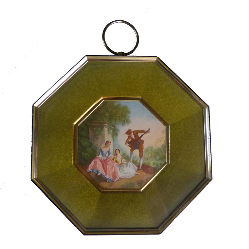 Octagon Plaque in Shadowbox Frame Green Velvet Surround - Etsy