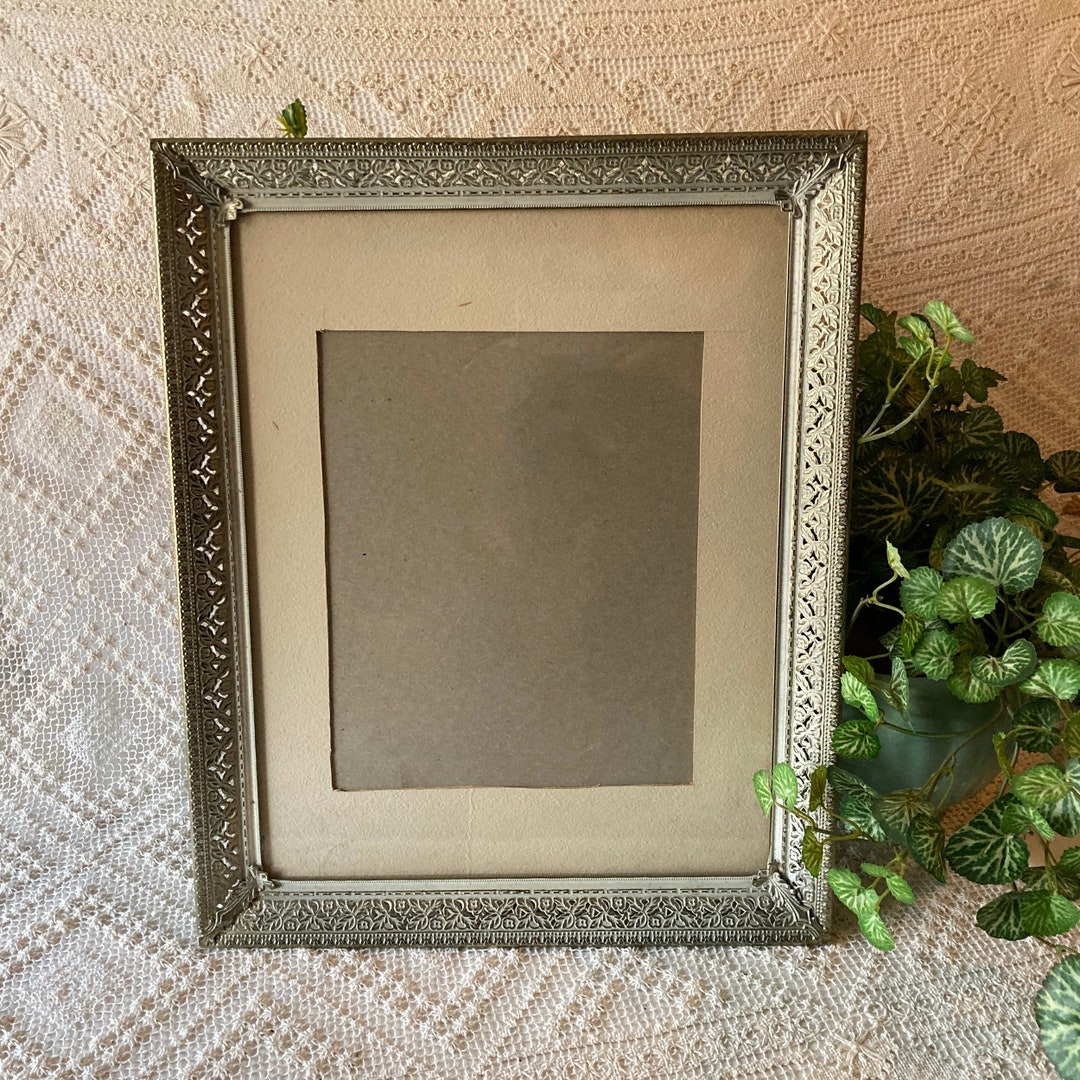 Filigree Brass Border Gold & Ivory Picture Frame Floral Motif ...