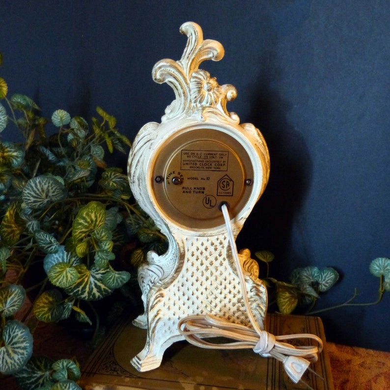 United Clock Corp Model 82 French White & Gold Electric Mantel | Etsy