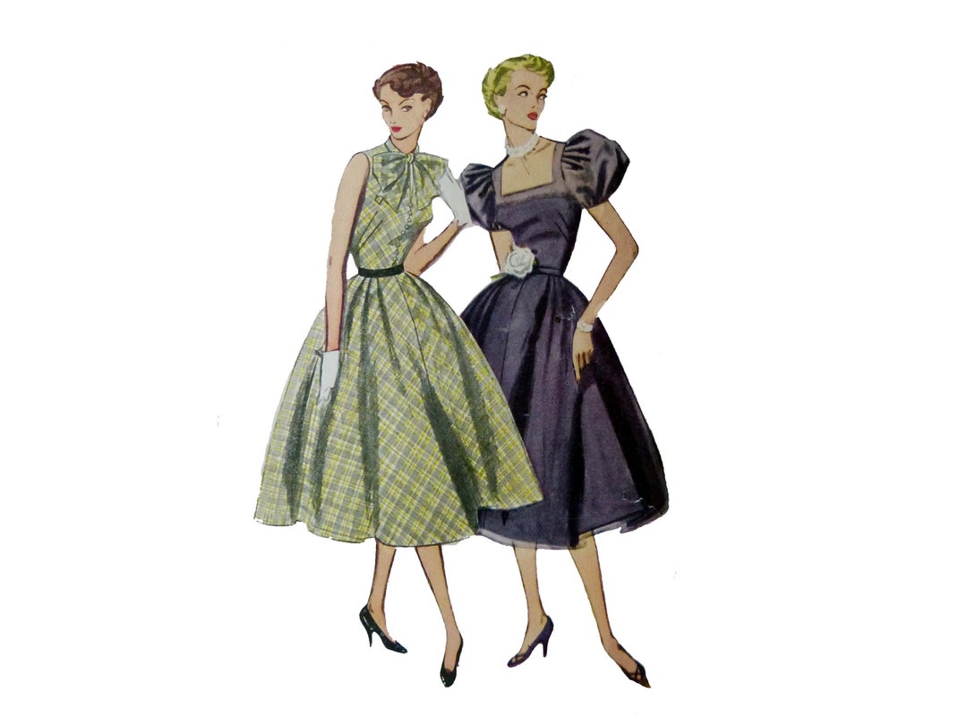 Simplicity 3845 Vintage Sewing Pattern Misses' One-piece Dress 1952 - Etsy