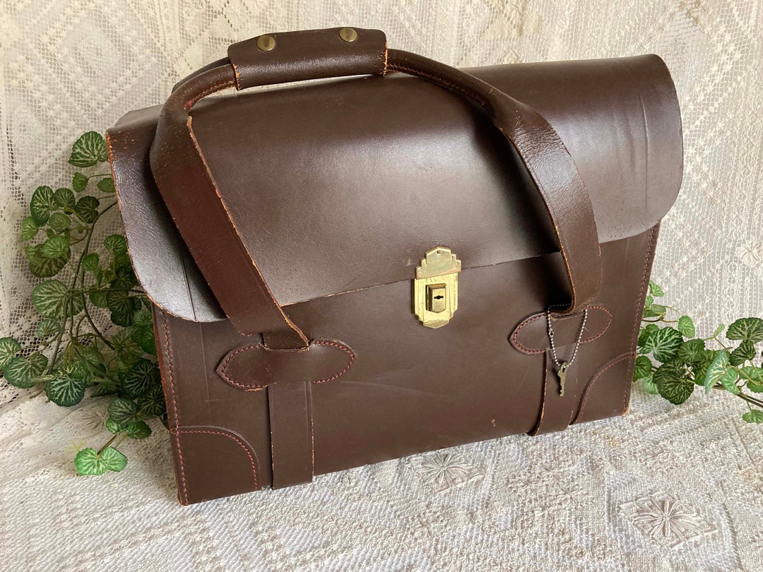 Rexbilt Vintage Leather Salesman Catalog Bag or Briefcase Lock & Key ...