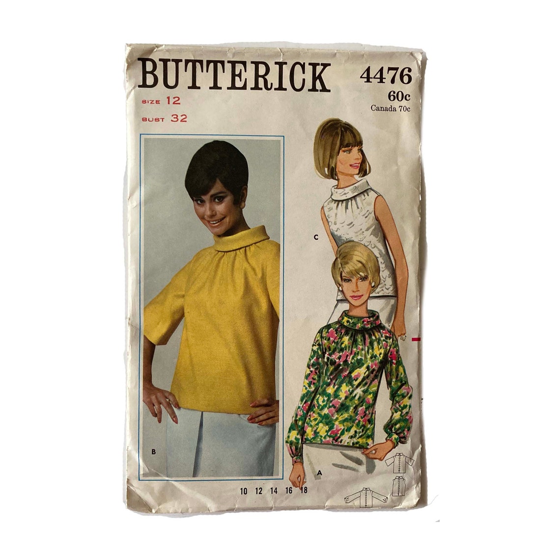 Butterick 4476 Vintage Sewing Pattern Misses' Blouse - Etsy