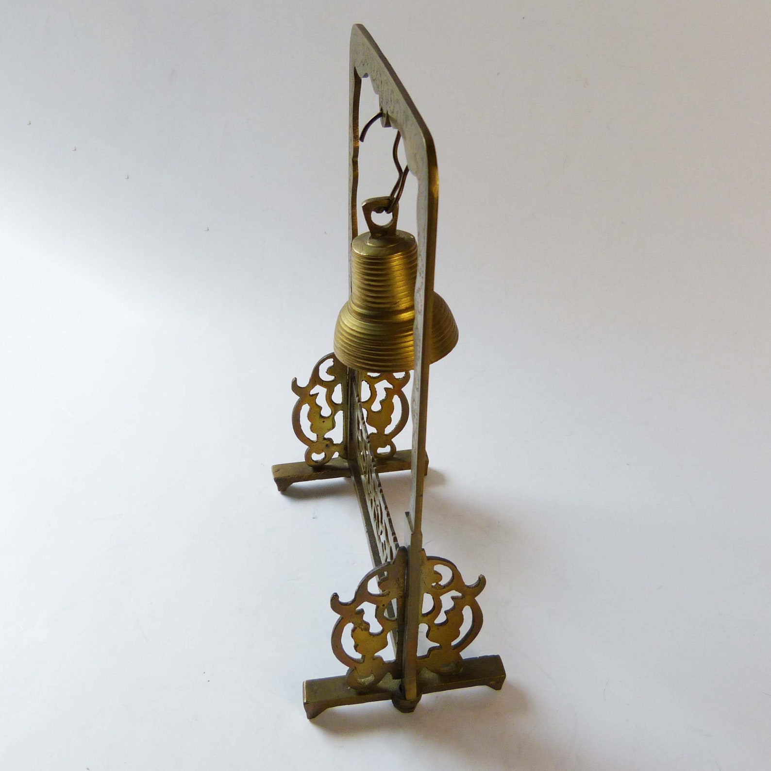 Brass Altar Shrine Temple Bell Hanging From Ornate Stand - Etsy