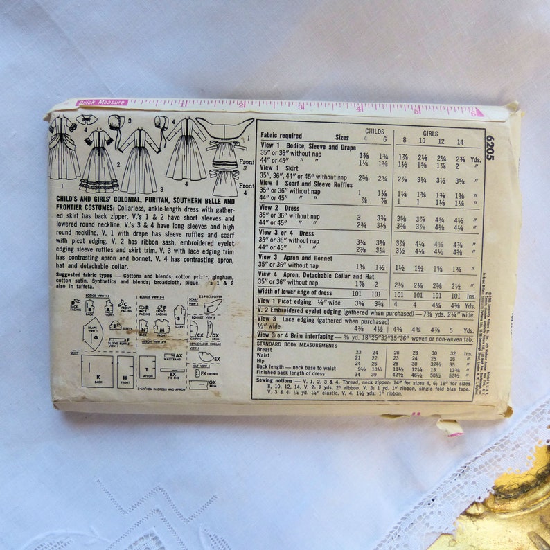 Simplicity 6205 Vintage Sewing Pattern Child Costume 1965 - Etsy