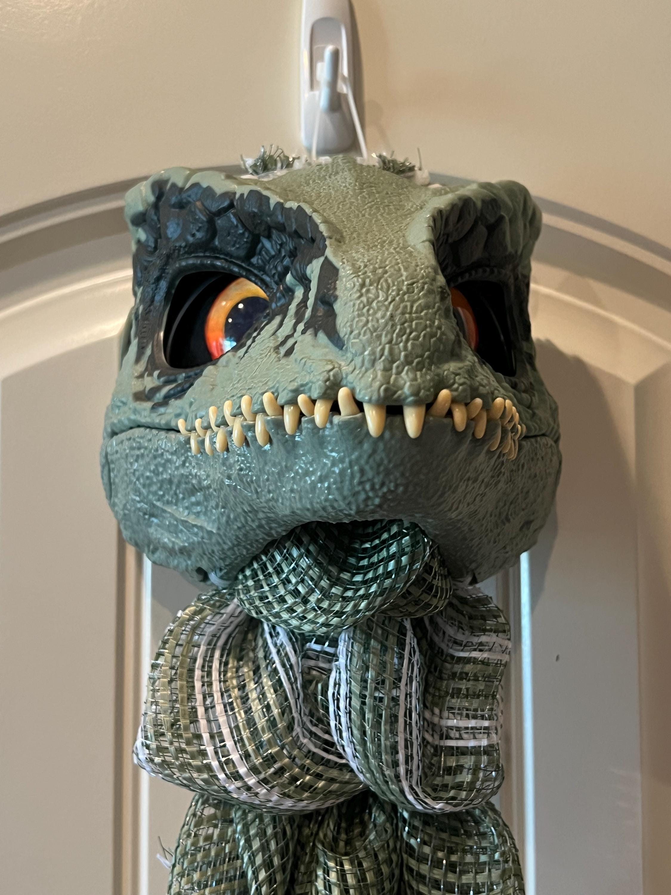 Handmade Dinosaur Wreath | T-rex Door Decoration | Jurassic-themed Home ...