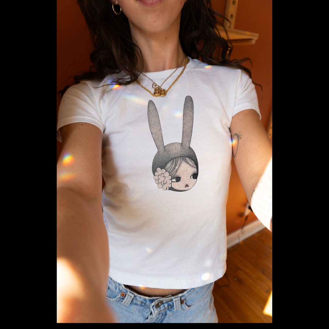 Aya Takano Bunny Girl Baby Tee, Graphic Baby Tees, 90s Favorite Shirt ...