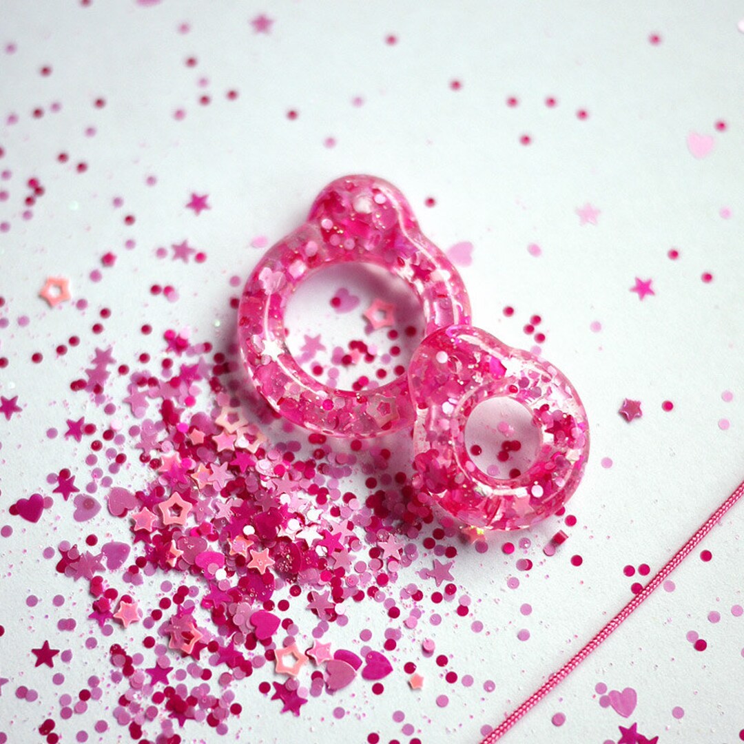 Twiggy Twiggy Hot Pink Glitter Pull Ring PR03-01 - Etsy