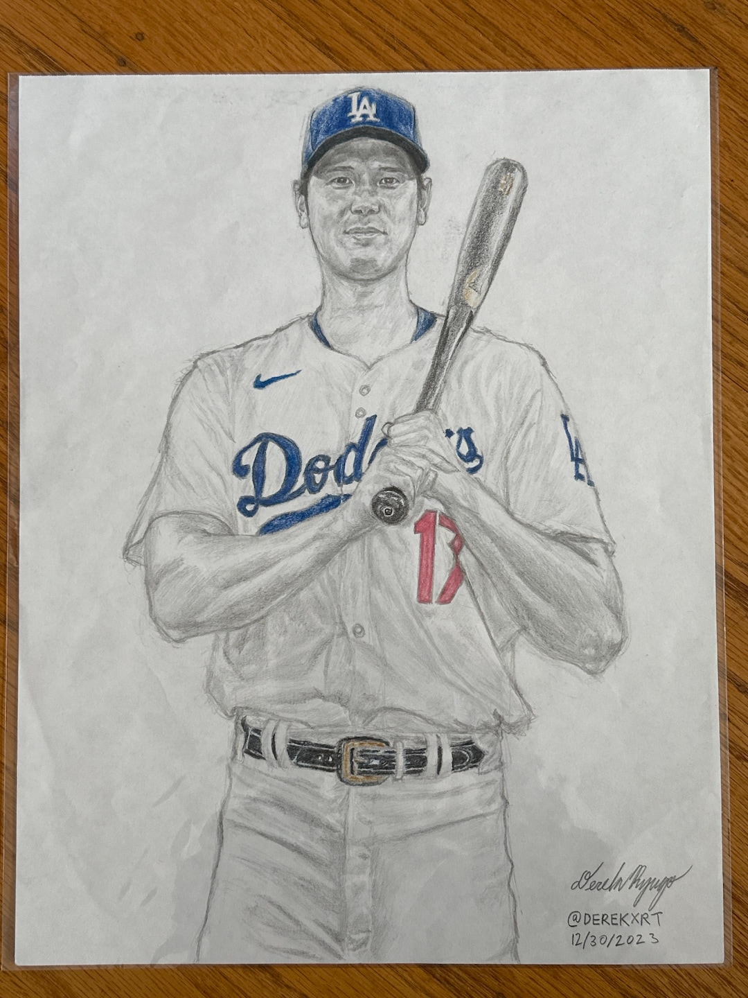 Shohei Ohtani Los Angeles Dodgers Drawing Wallpaper 11x14 In. - Etsy