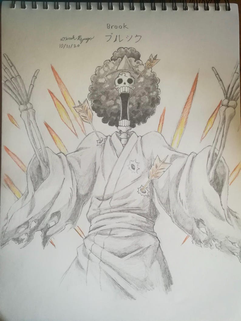 One Piece Straw Hat Pirates WANO Bonekichi brook Art Piece Wallpaper ...