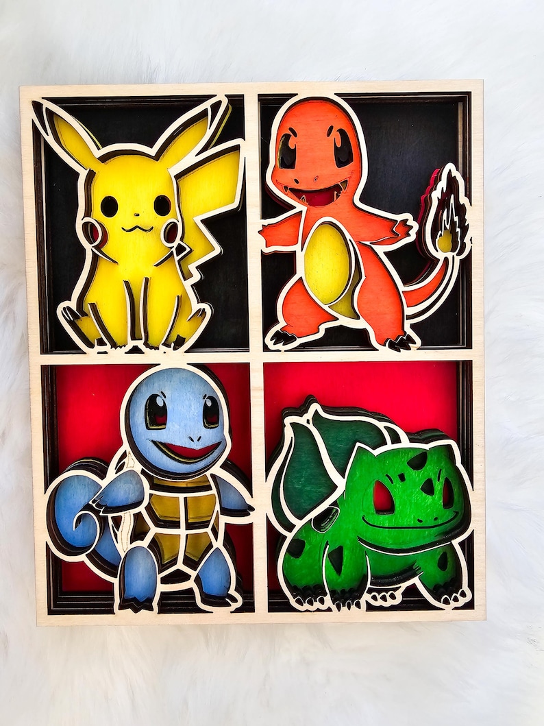Archivo SVG DXF AI para decoración de pared con corte láser de Pokémon ...