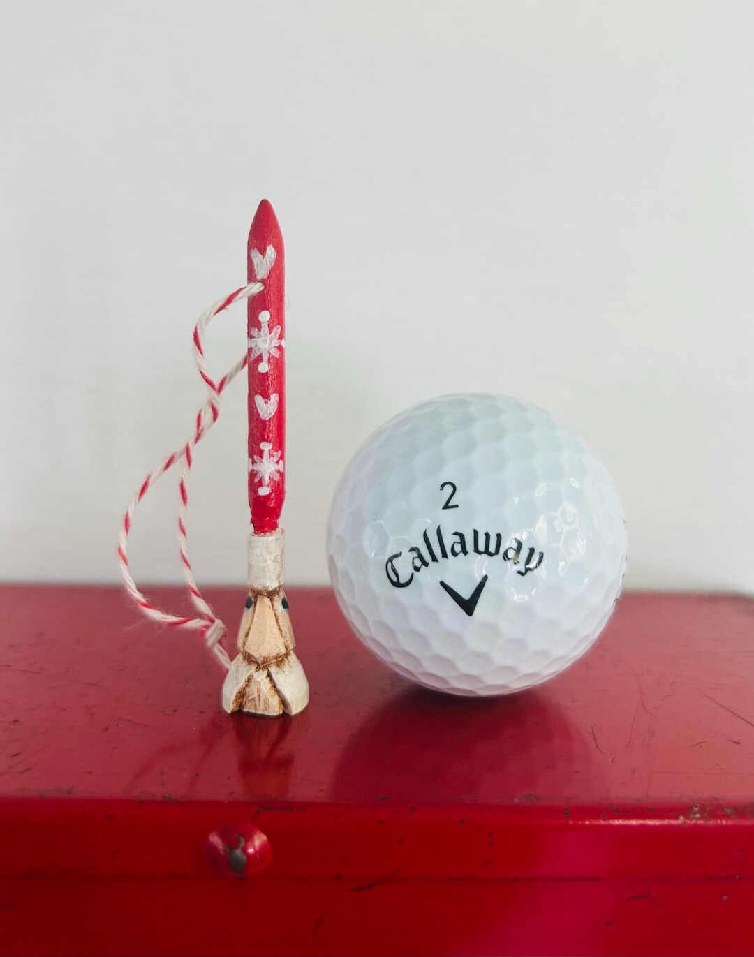 Red Carved Santa Golf Tee Christmas Ornament, Gifts for Men, Golfer ...