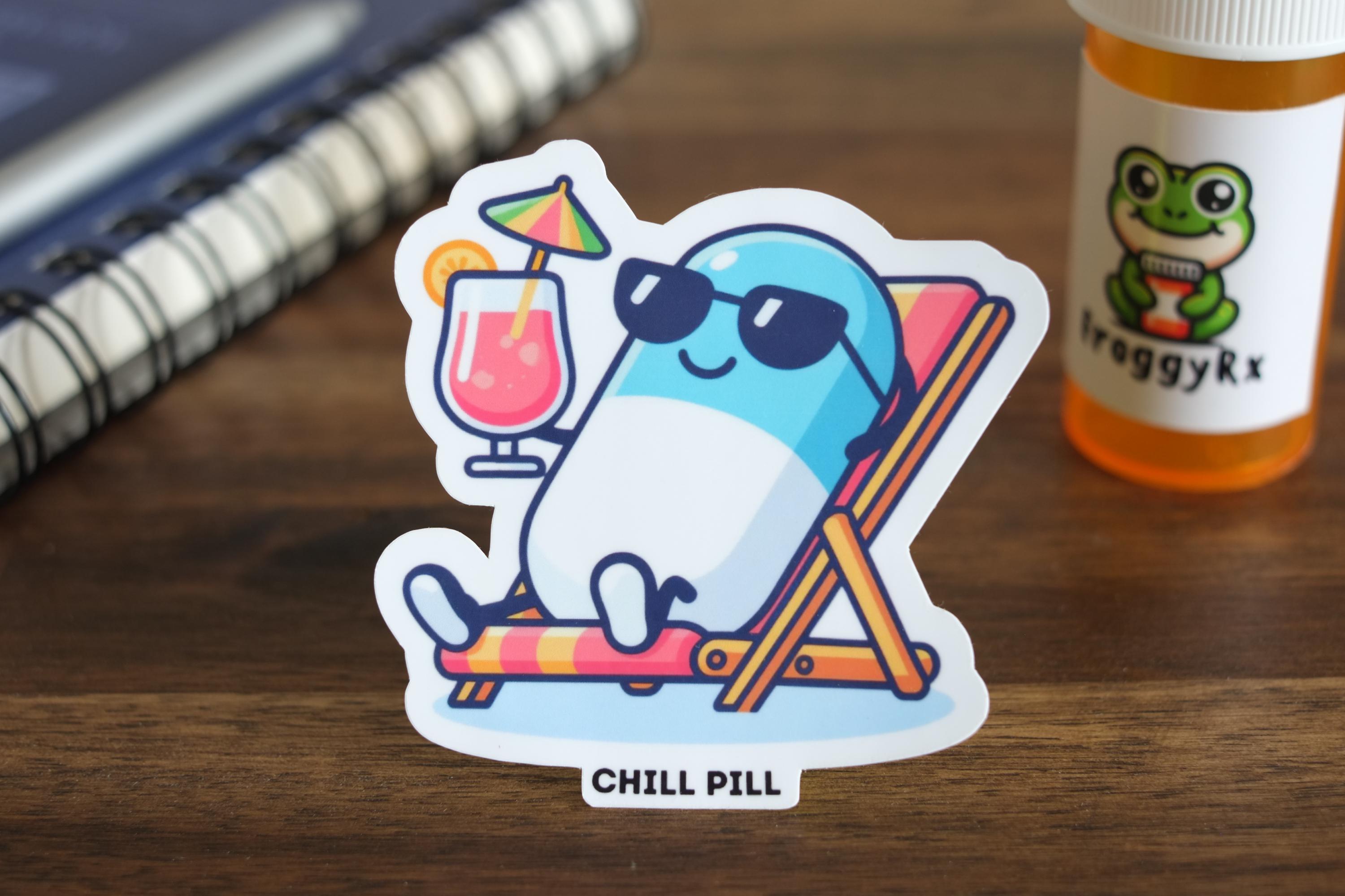 Pharmacy Stickers Chill Pill for Pharmacists, Technicians, Students ...