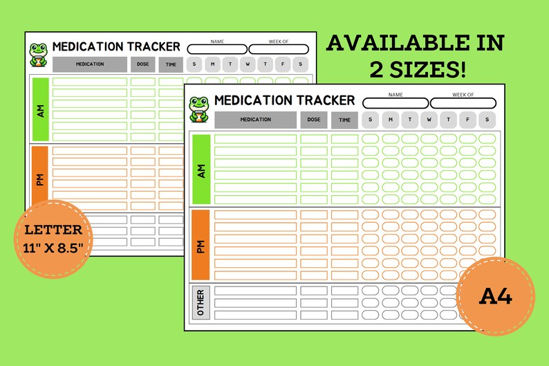 Medication Tracker Digital Download Printable Medicine Log Vitamin ...