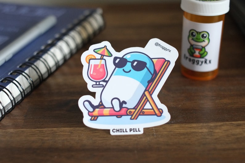 Pharmacy Stickers Chill Pill for Pharmacists, Technicians, Students ...