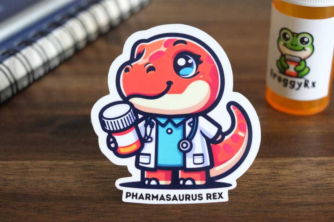 Pharmacy Stickers Pharmasaurus Rex for Pharmacists, Technicians ...