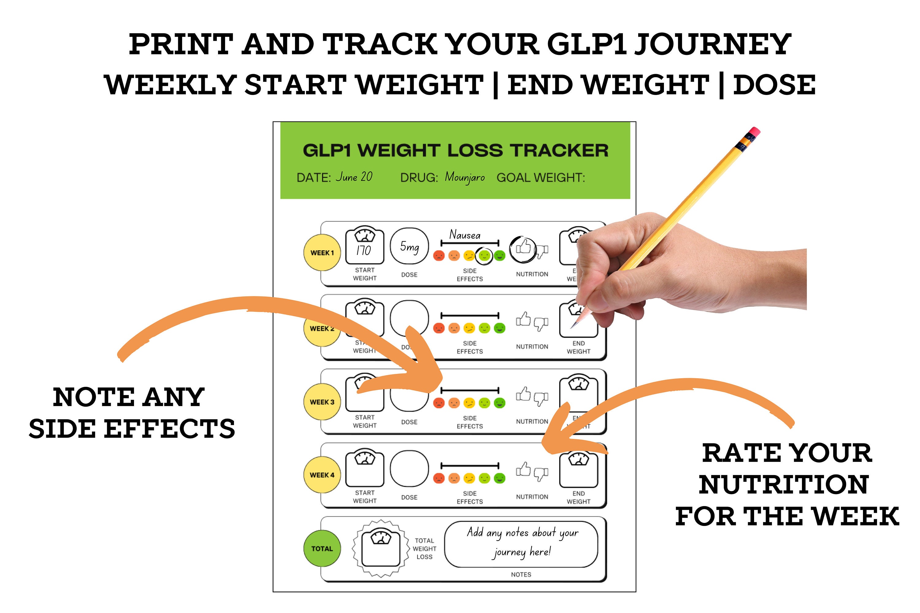 GLP1 Weight Loss Tracker Digital Download | Printable Zepbound Wegovy ...